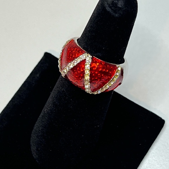 Camille Lucie | Jewelry | New Camille Lucie Red Resin Ring With Cubic ...